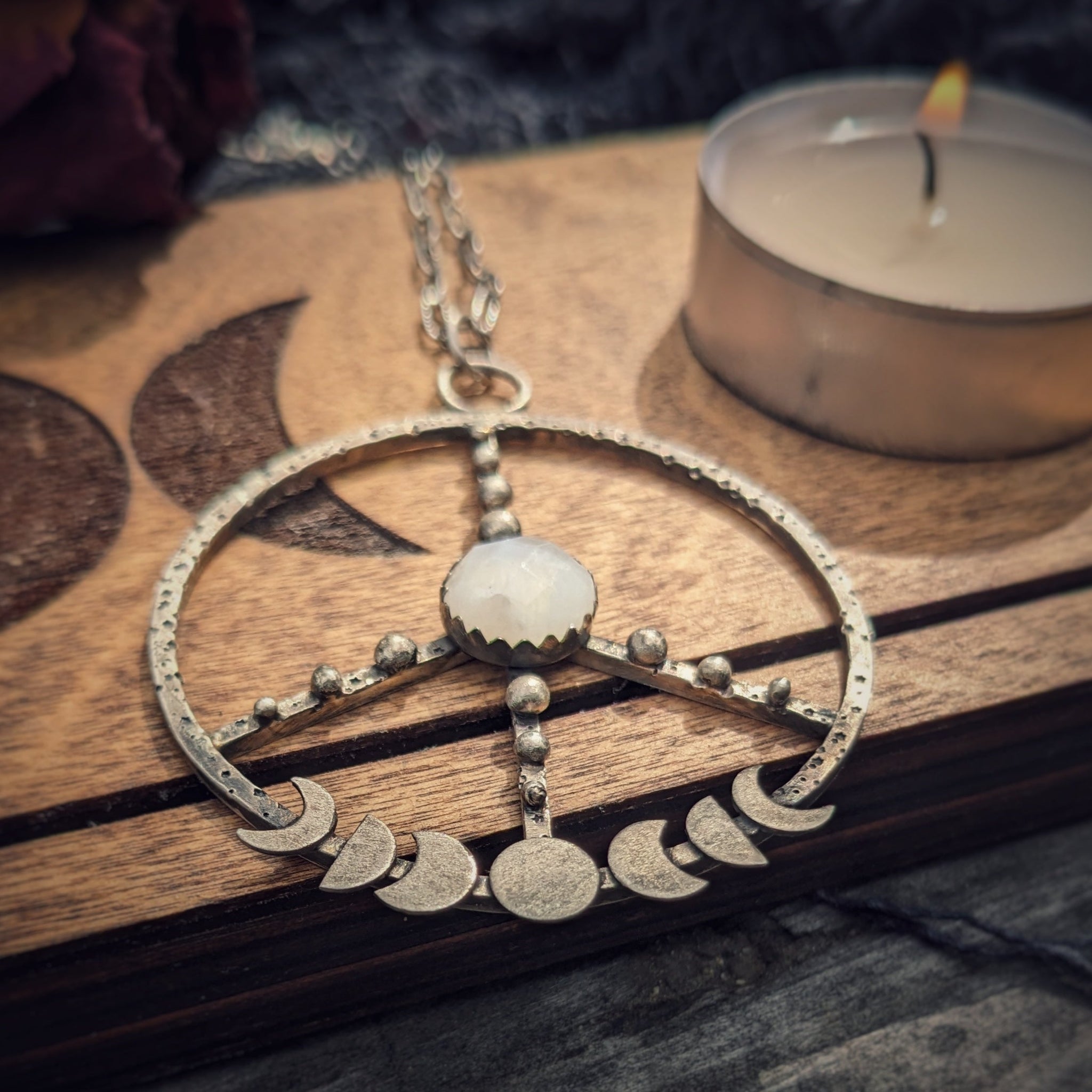 Moon Phases Peace Necklace
